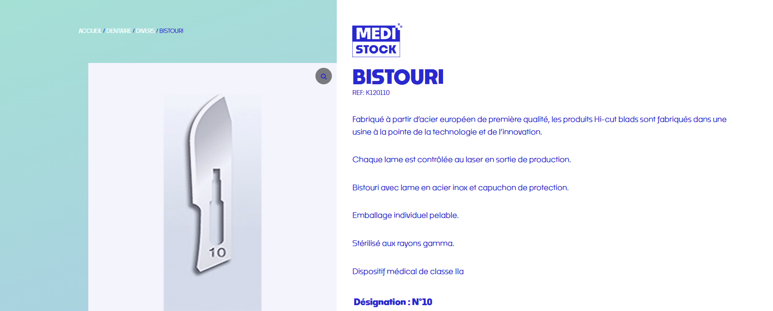 Bistouri à usage unique N°10